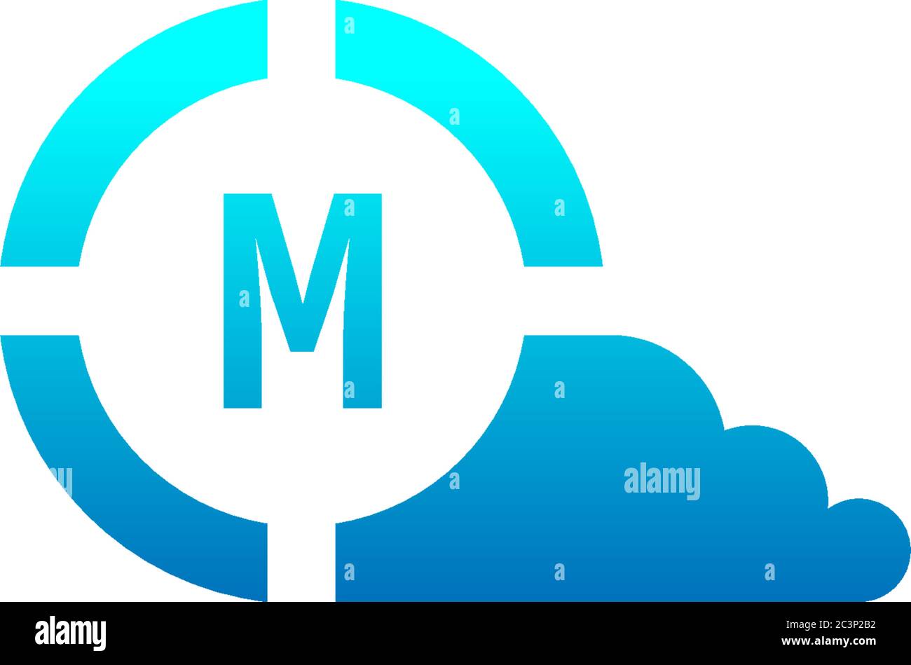 Circle M logo letter design concept in gradient colors illustration ...