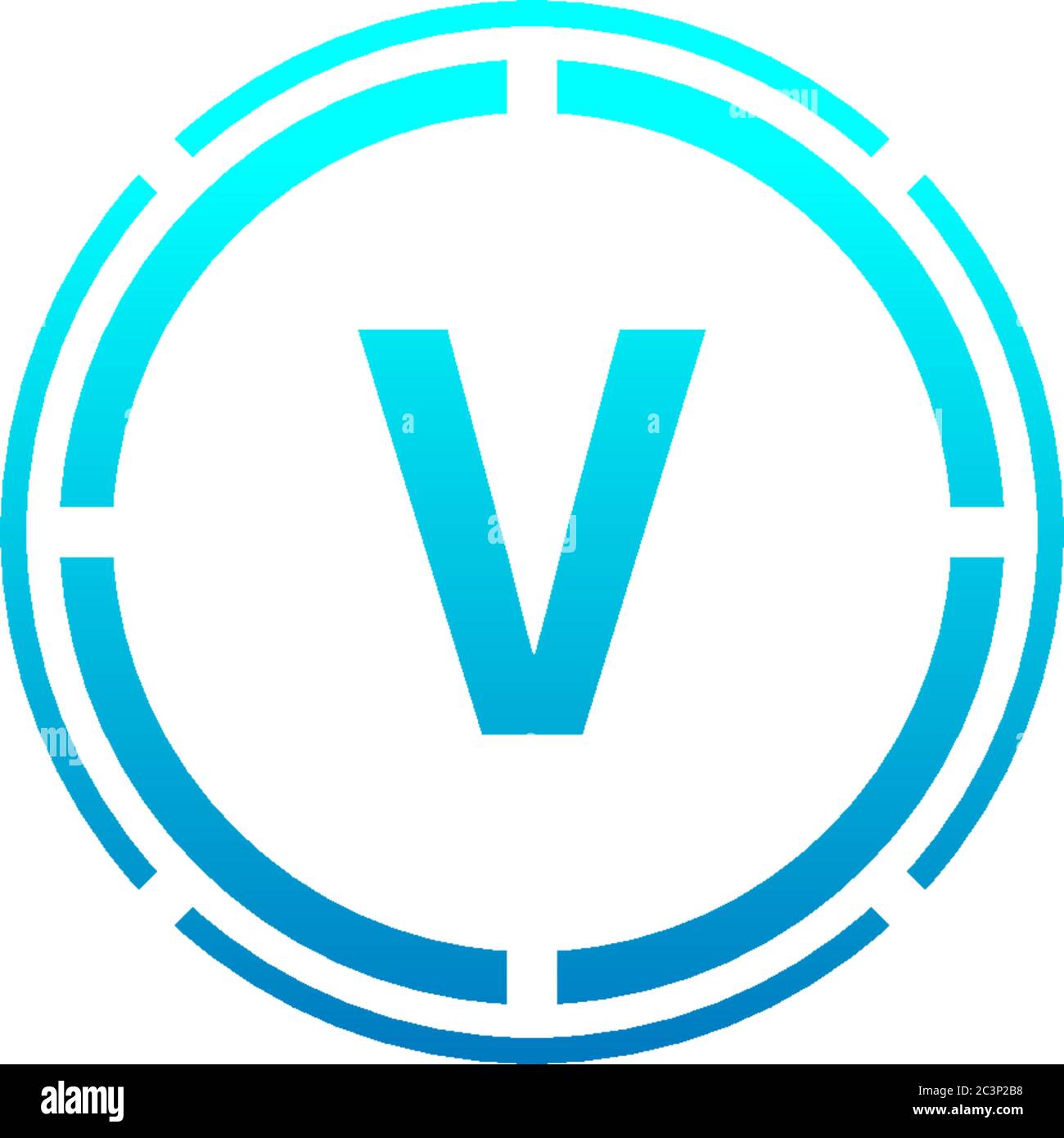 Circle V logo letter design concept in gradient colors illustration ...