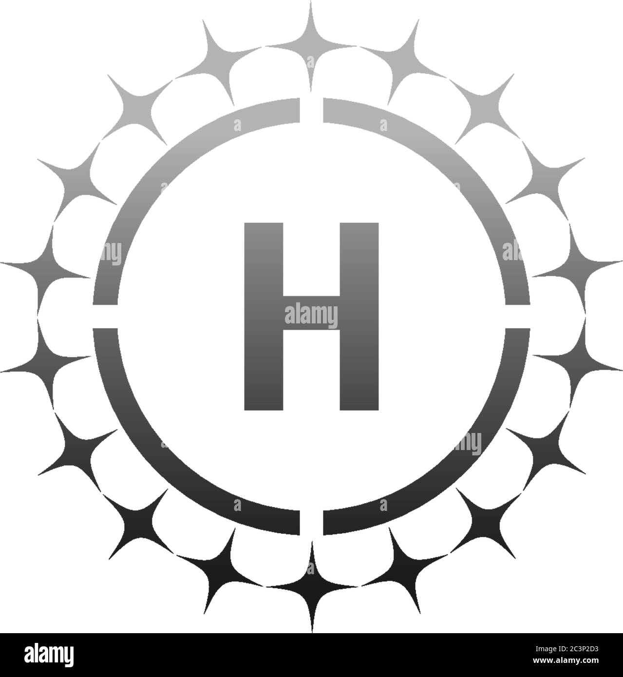 Circle H logo letter design concept in gradient colors illustration ...