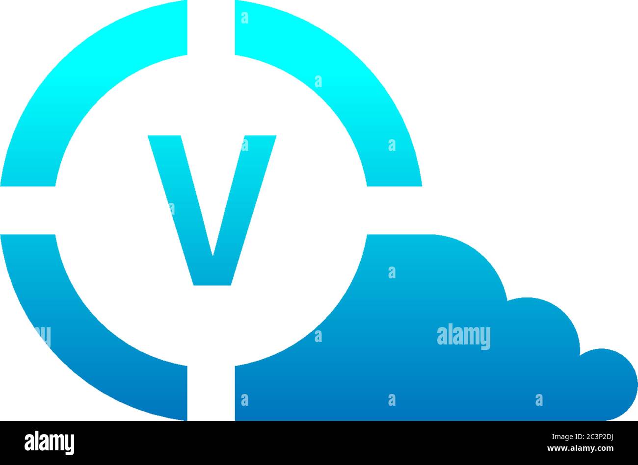 Circle V logo letter design concept in gradient colors illustration ...