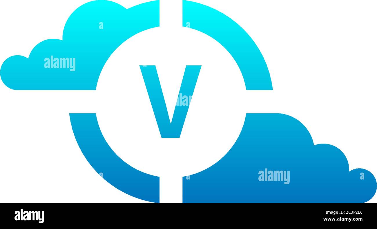 Circle V logo letter design concept in gradient colors illustration ...