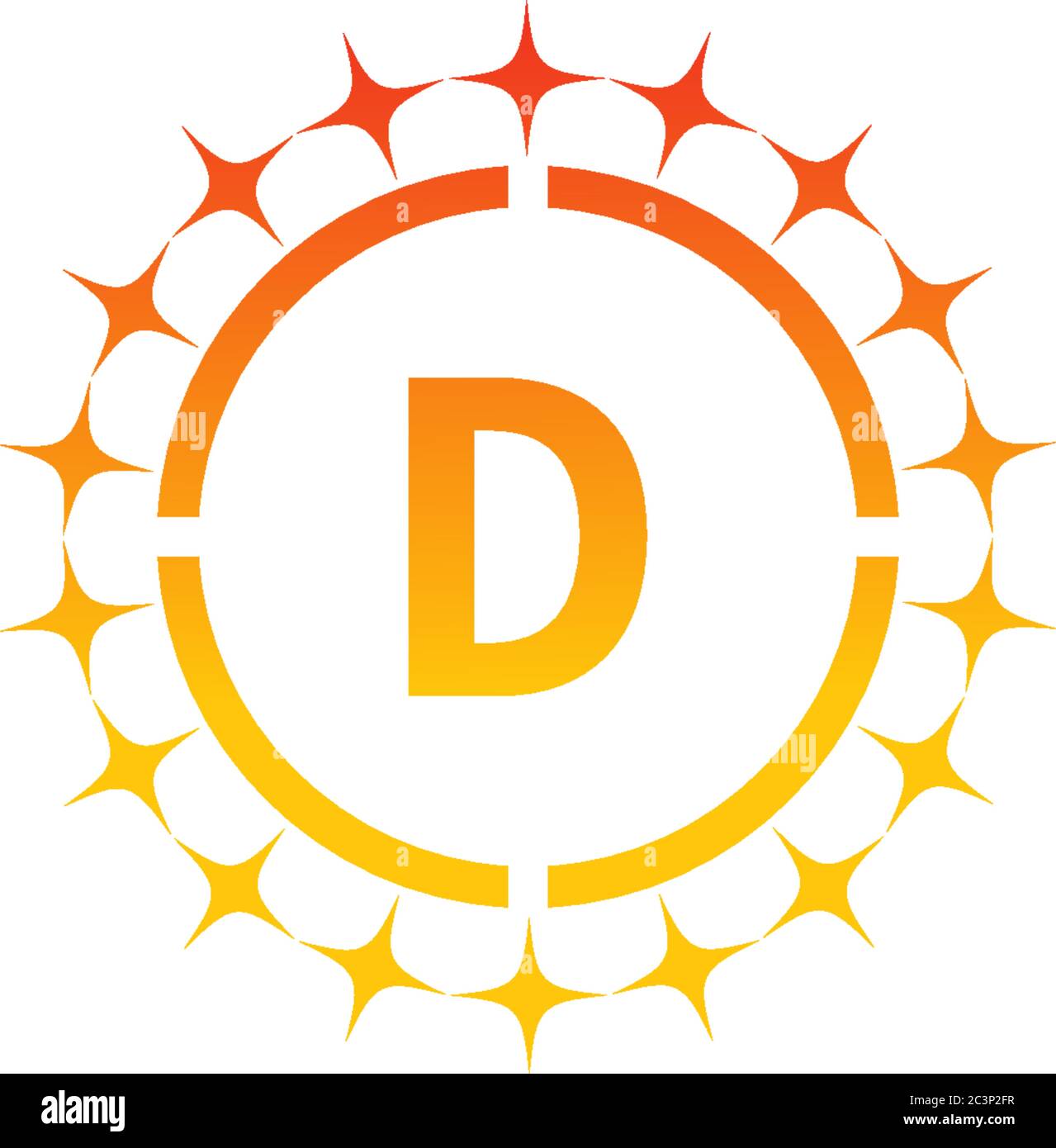 Circle D logo letter design concept in gradient colors illustration ...