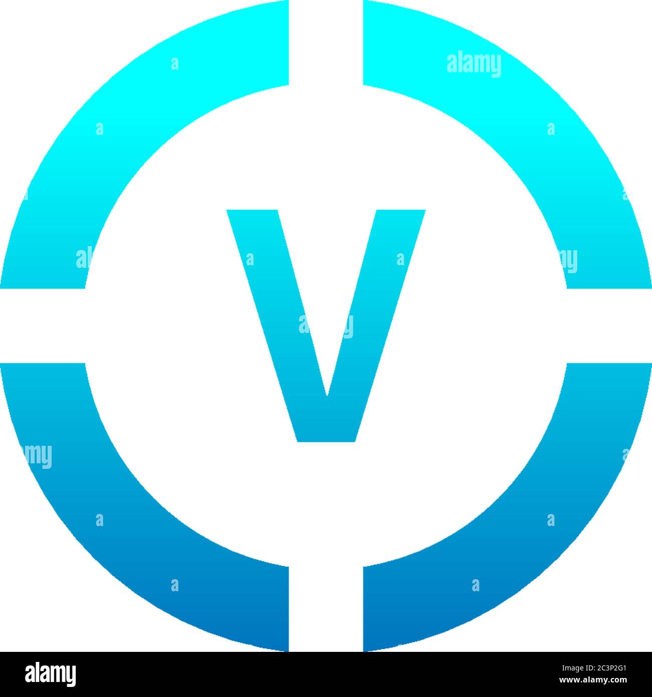 Circle V logo letter design concept in gradient colors illustration ...