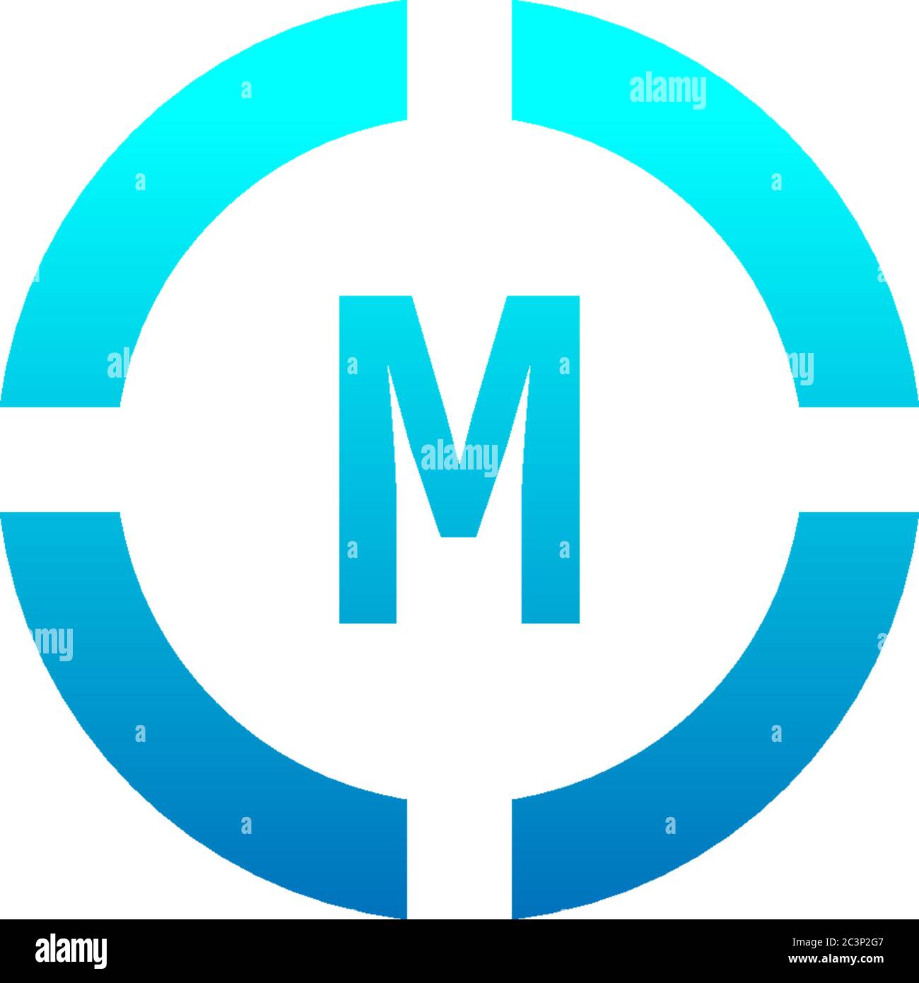 Circle M logo letter design concept in gradient colors illustration ...