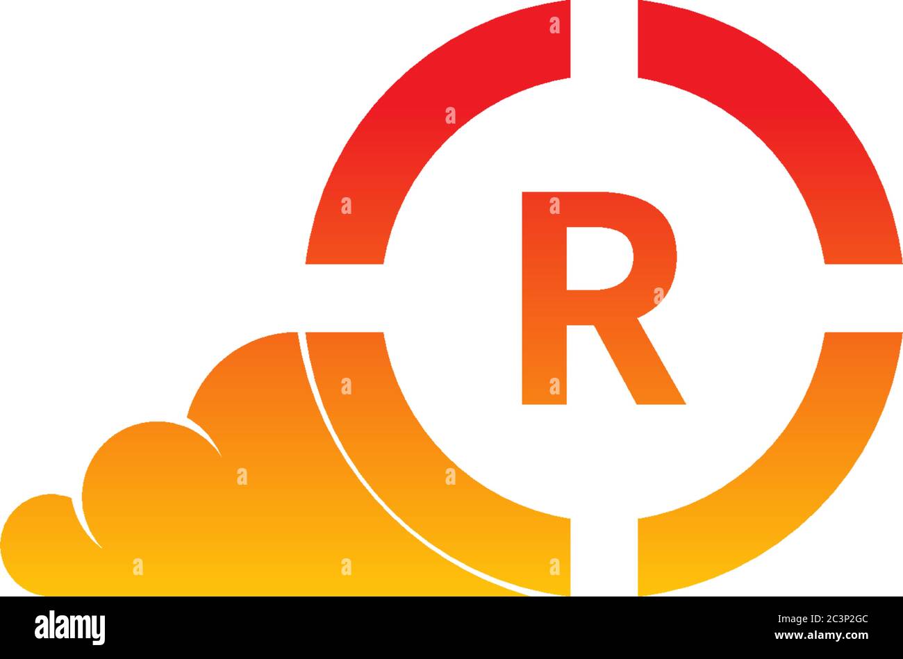 Circle R logo letter design concept in gradient colors illustration ...