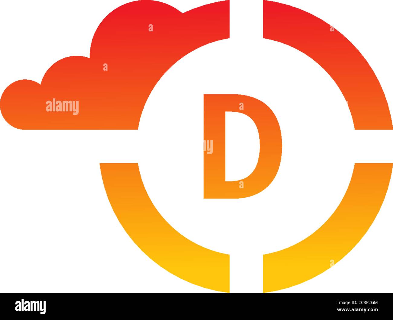 Circle D logo letter design concept in gradient colors illustration ...