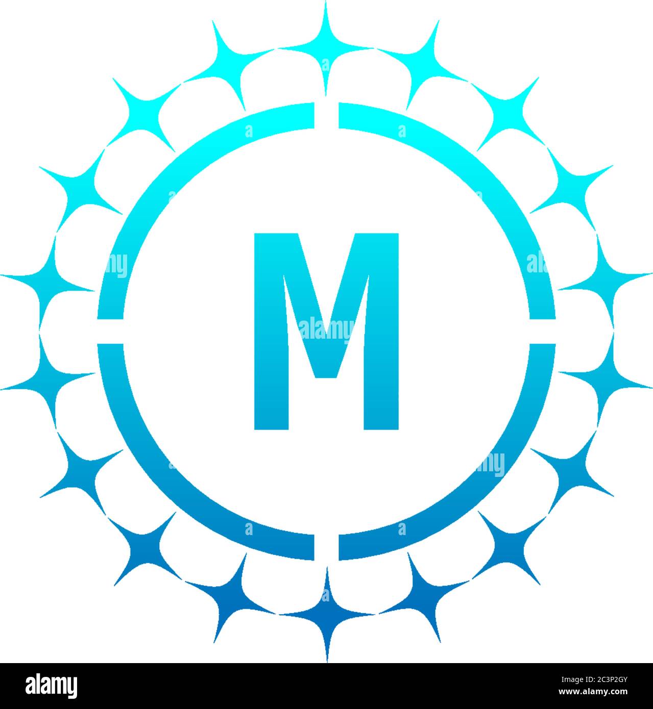 Circle M logo letter design concept in gradient colors illustration ...