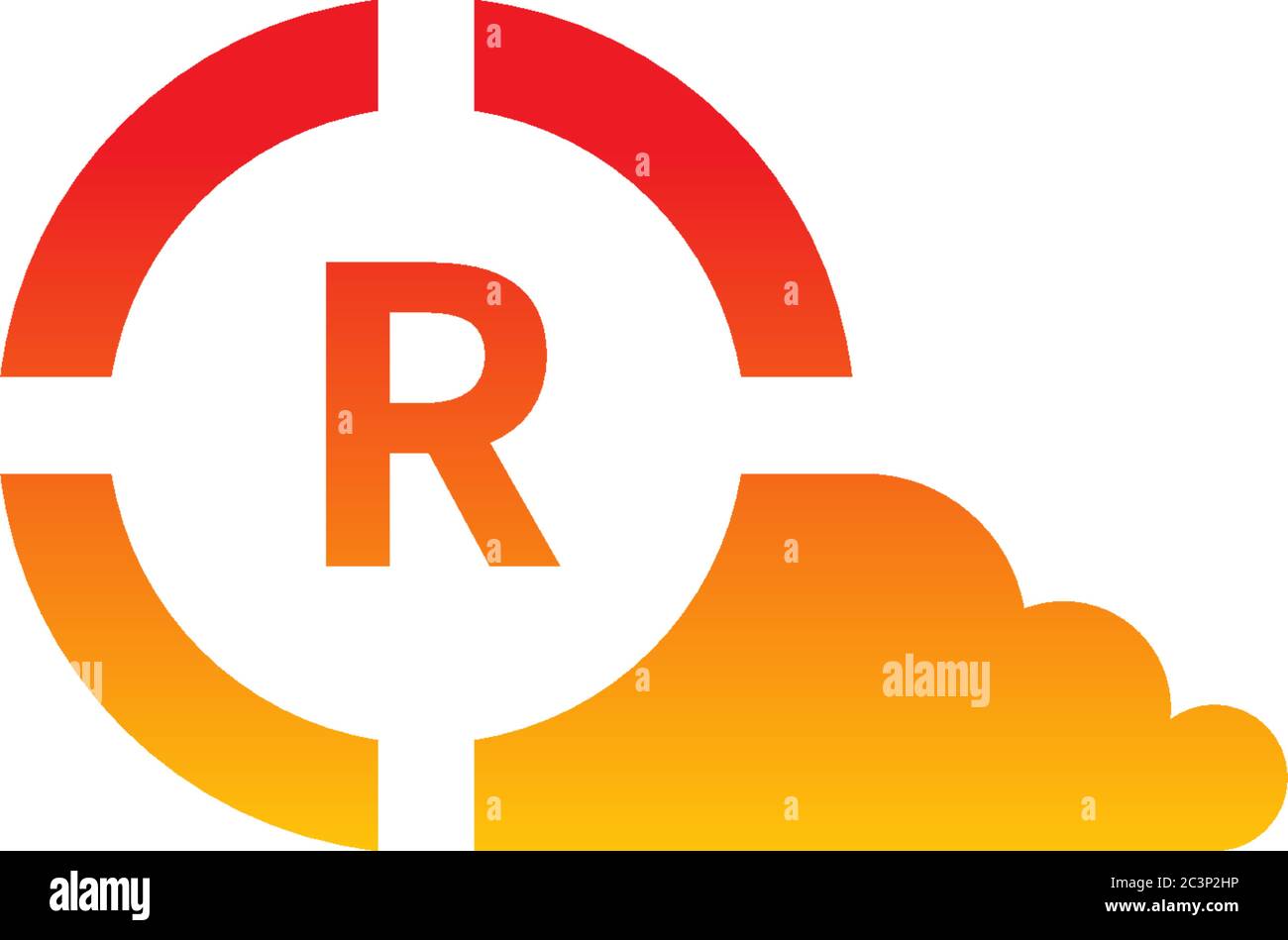 Circle R logo letter design concept in gradient colors illustration ...