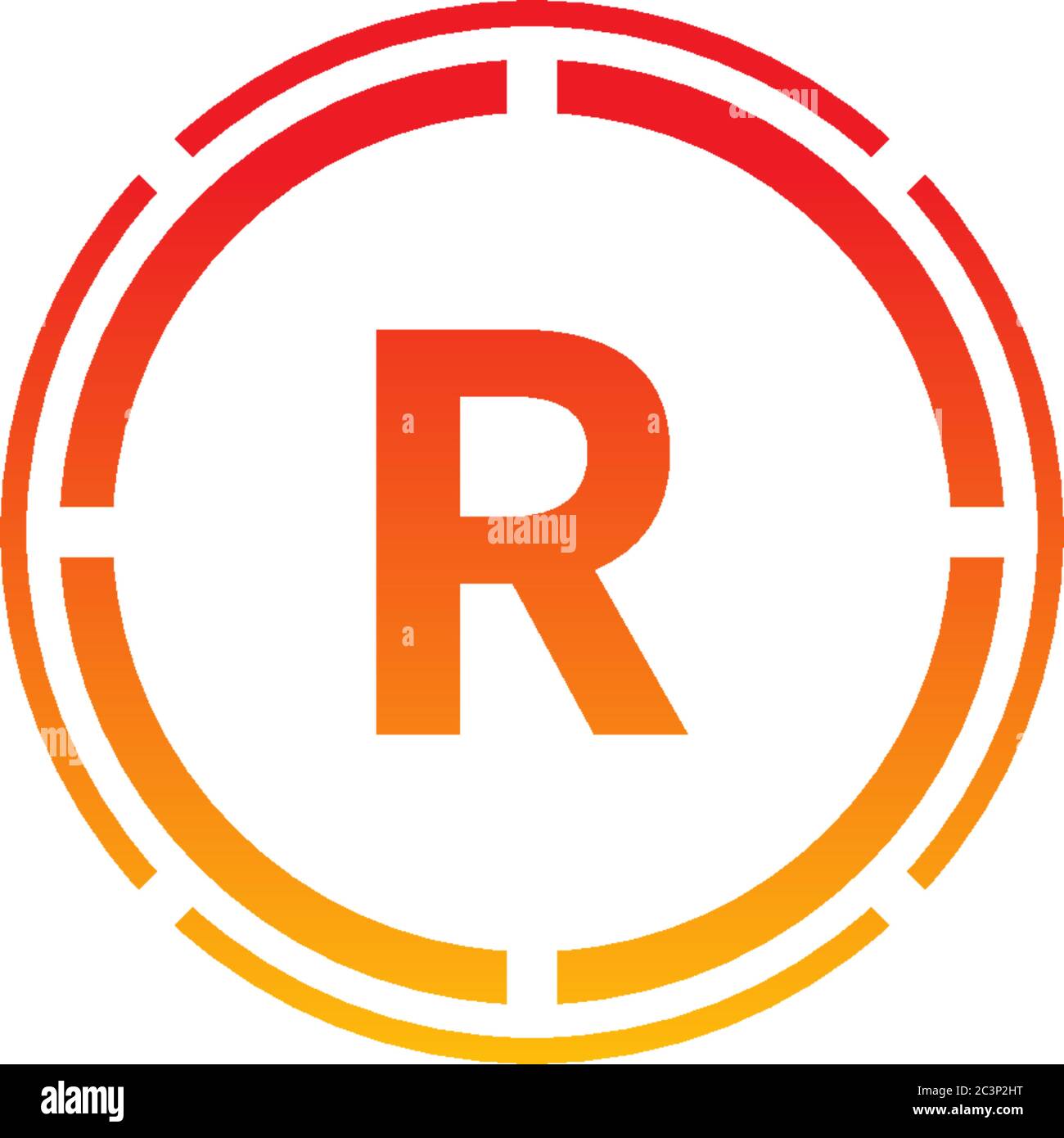 Circle R logo letter design concept in gradient colors illustration ...
