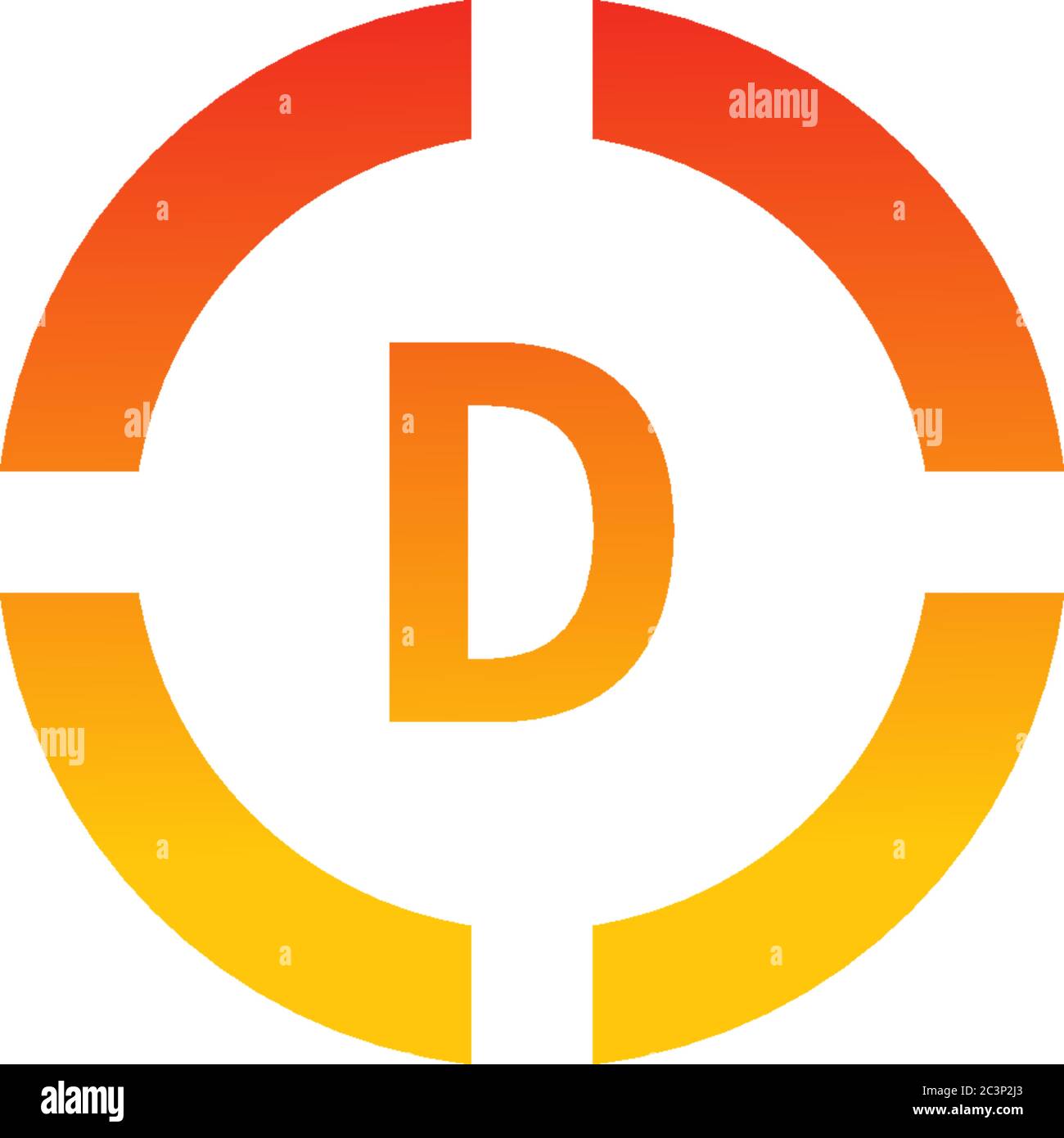 Circle D logo letter design concept in gradient colors illustration ...