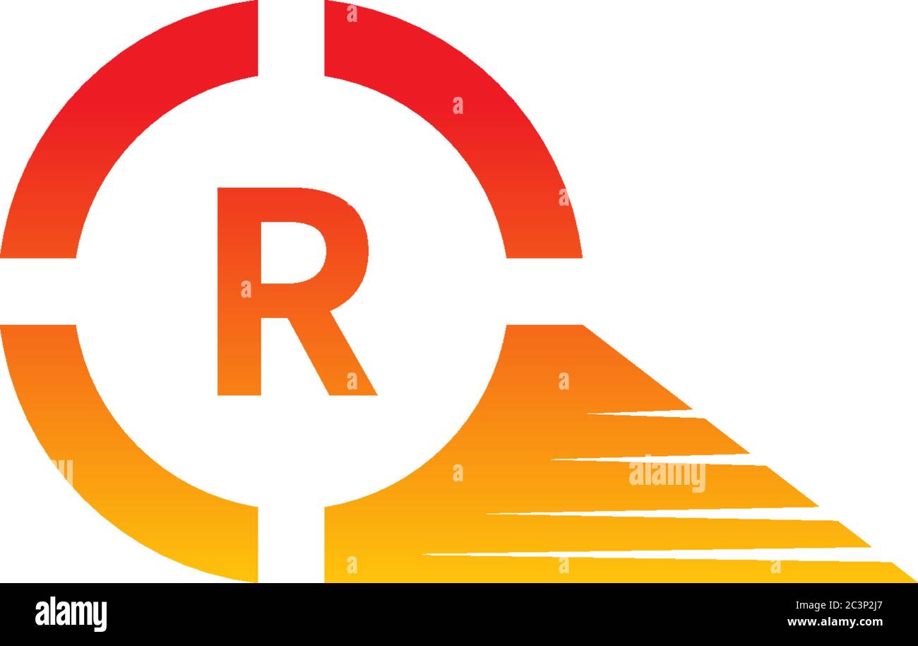 Circle R logo letter design concept in gradient colors illustration ...