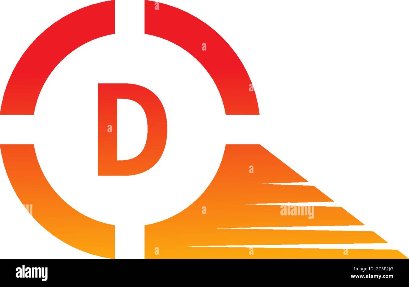 Circle D logo letter design concept in gradient colors illustration ...