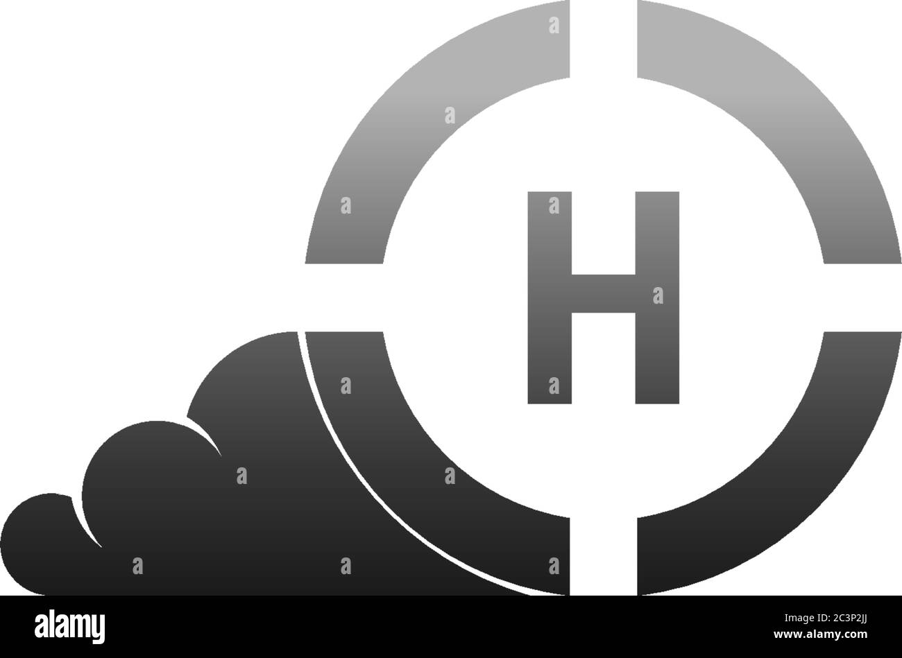Circle H logo letter design concept in gradient colors illustration ...