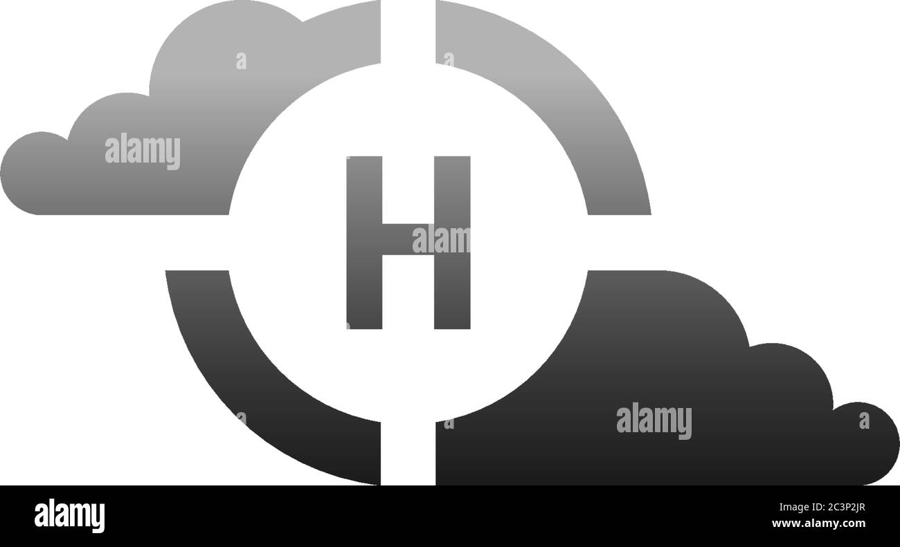 Circle H logo letter design concept in gradient colors illustration ...