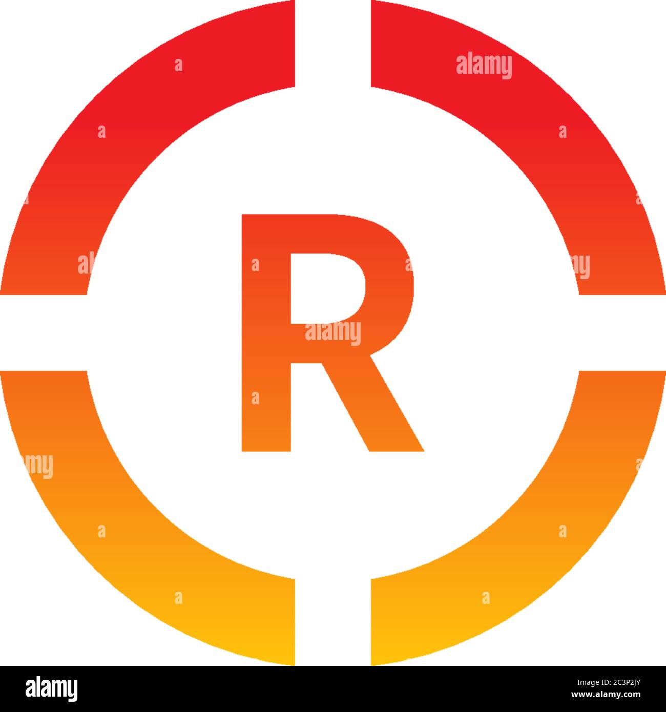 Circle R logo letter design concept in gradient colors illustration ...