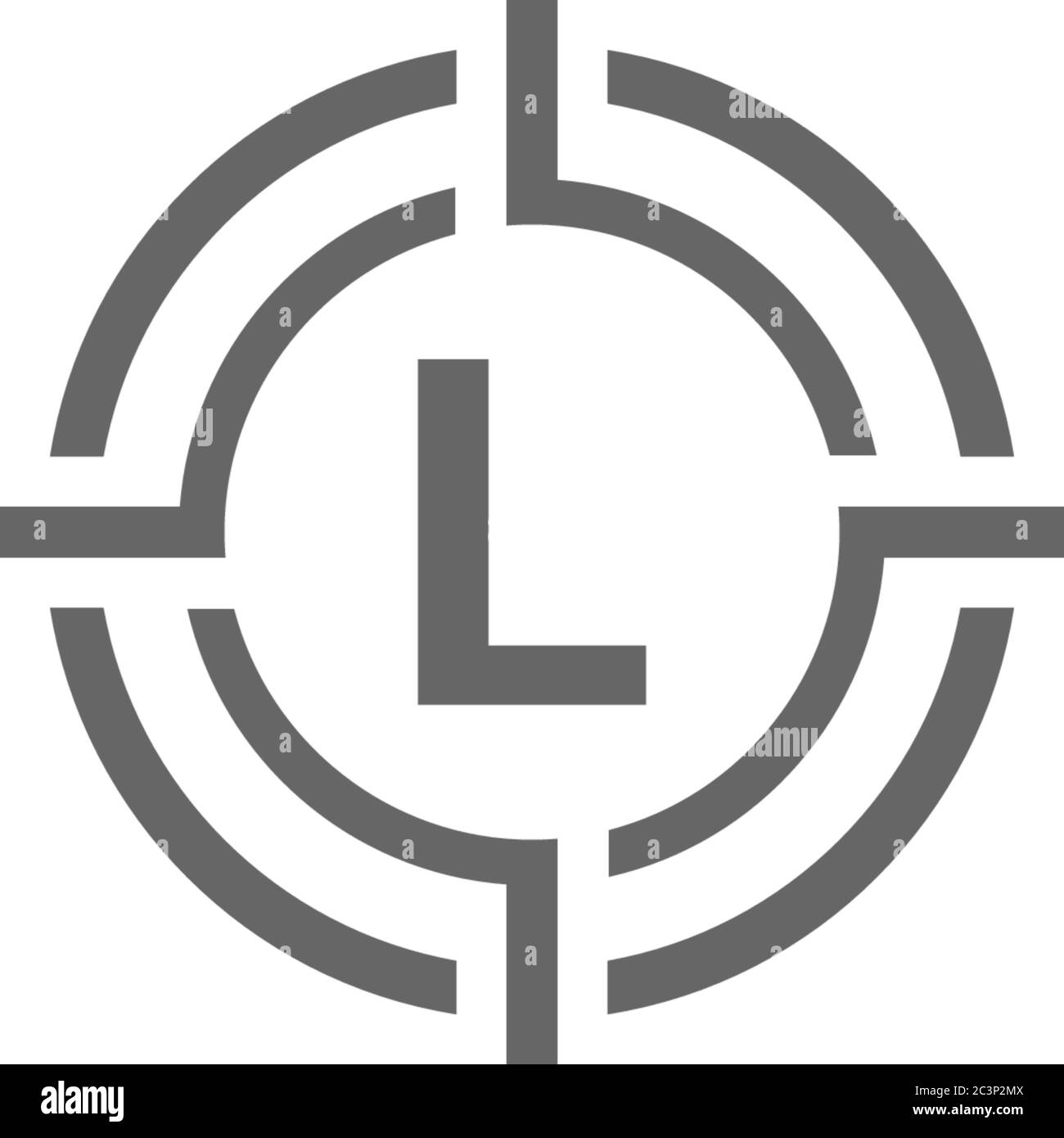 Modern circle shot minimalist L logo letter creative design concept ...