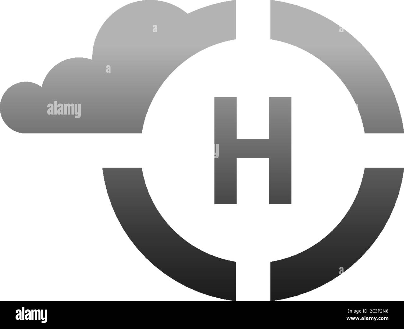 Circle H logo letter design concept in gradient colors illustration ...