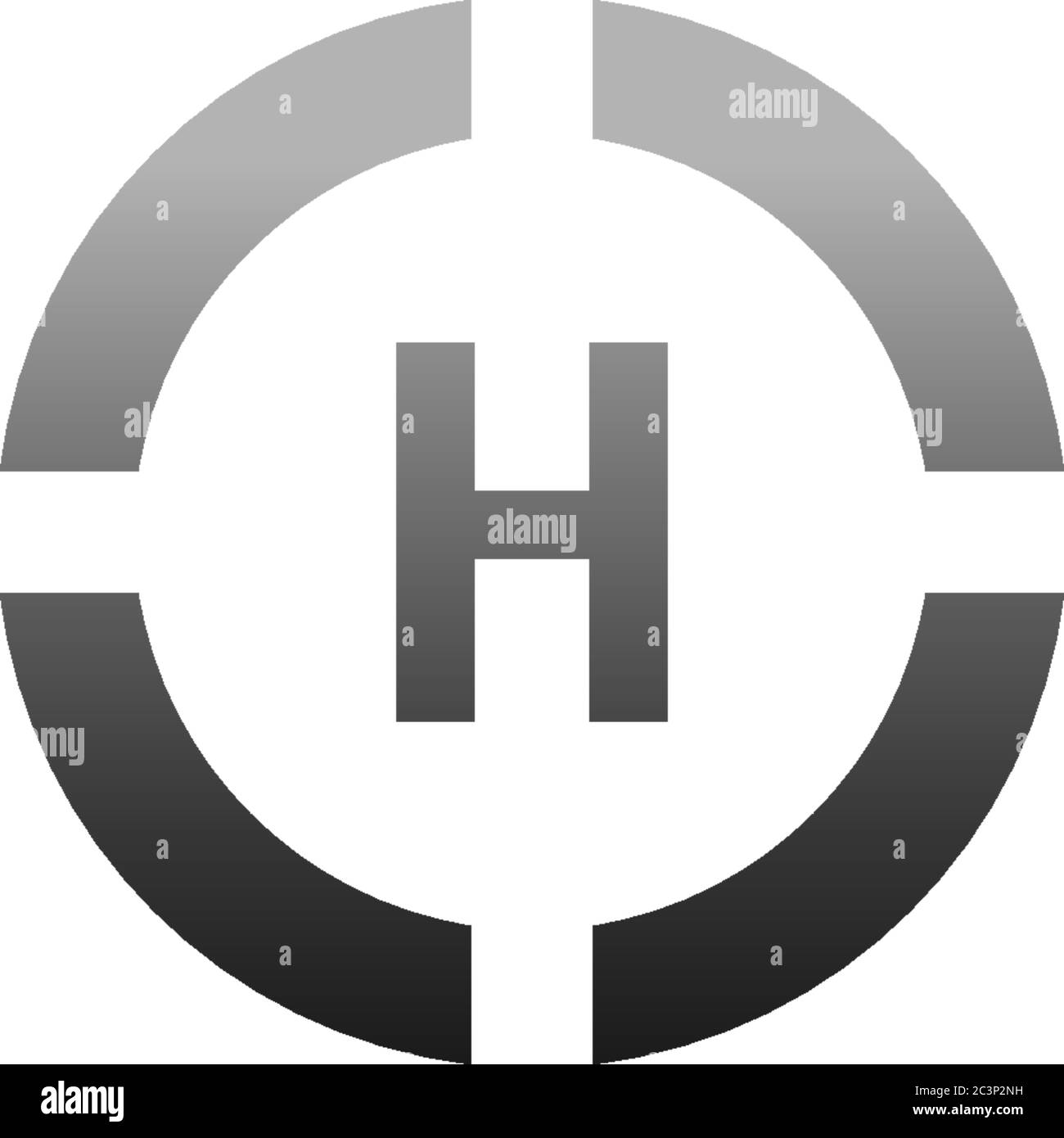 Circle H logo letter design concept in gradient colors illustration ...