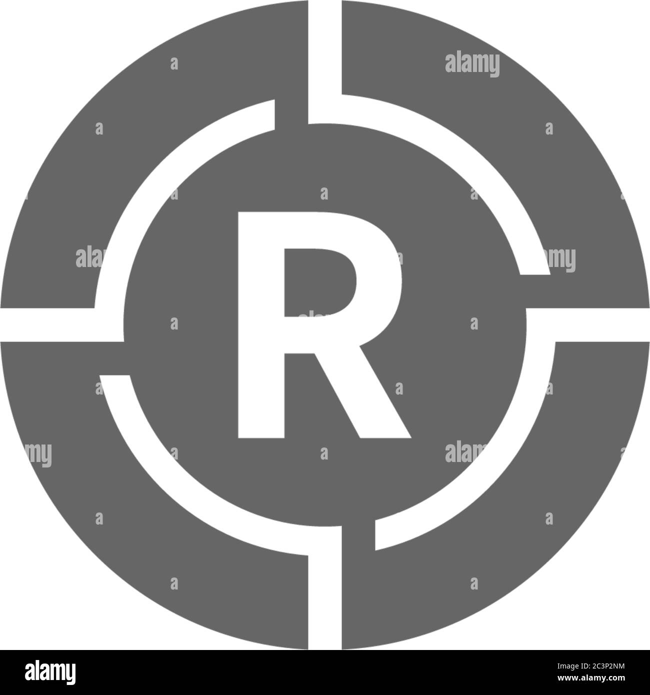 Modern circle shot minimalist R logo letter creative design concept ...