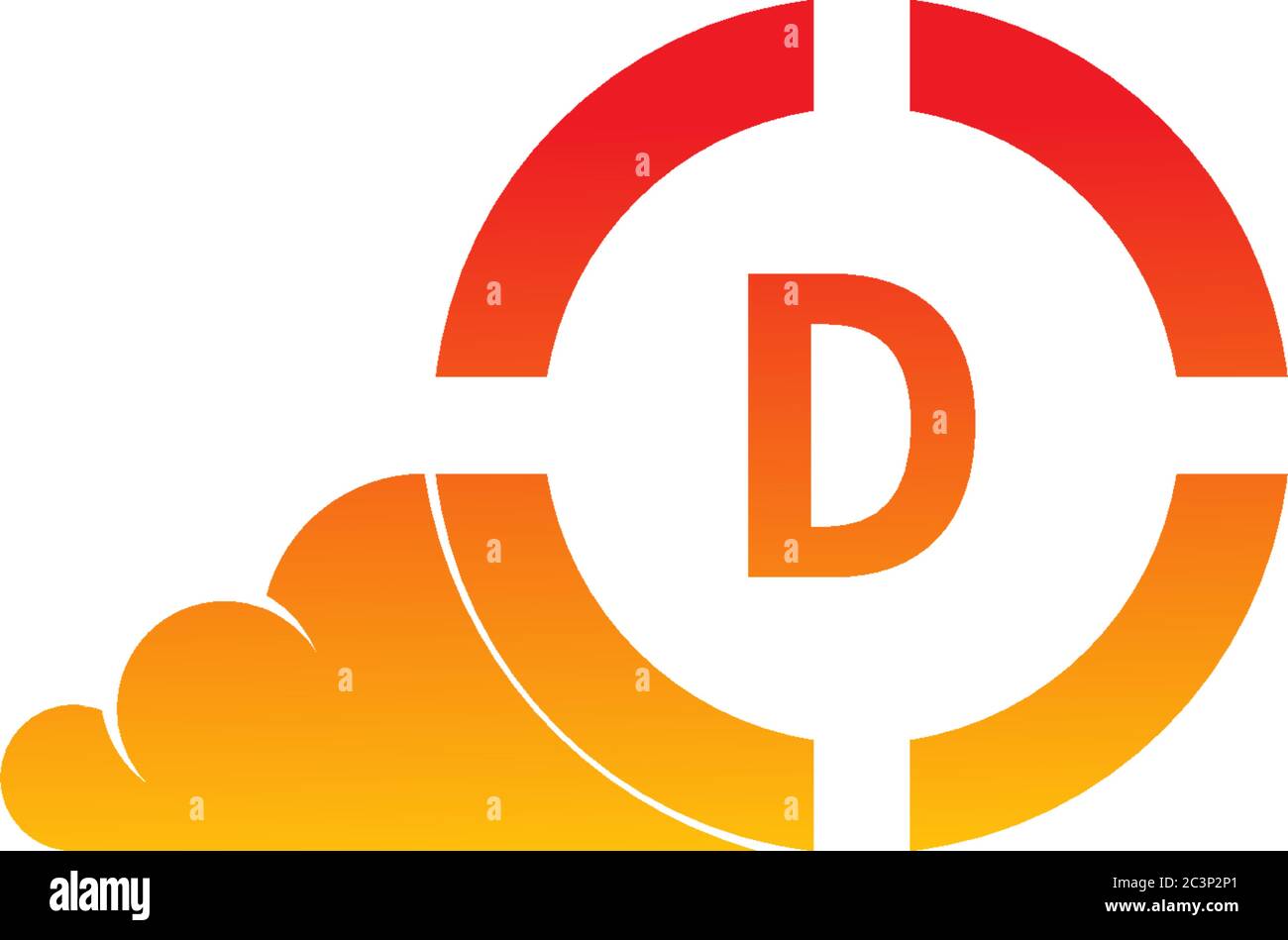 Circle D logo letter design concept in gradient colors illustration ...