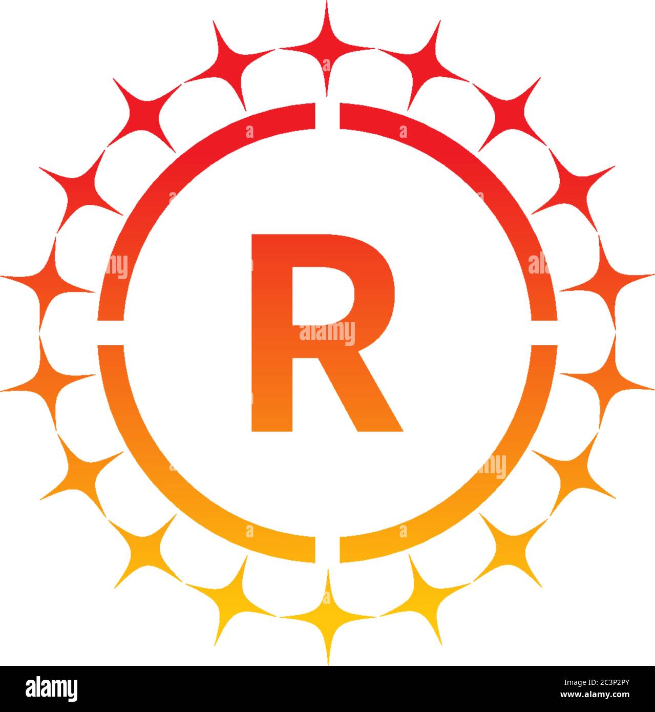 Circle R logo letter design concept in gradient colors illustration ...