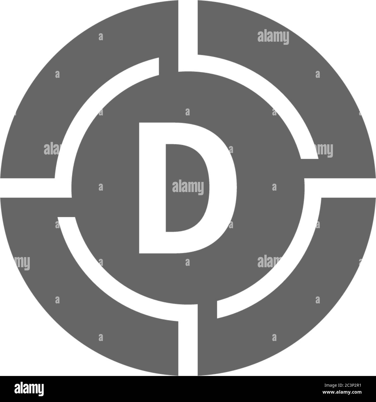 Modern circle shot minimalist D logo letter creative design concept ...