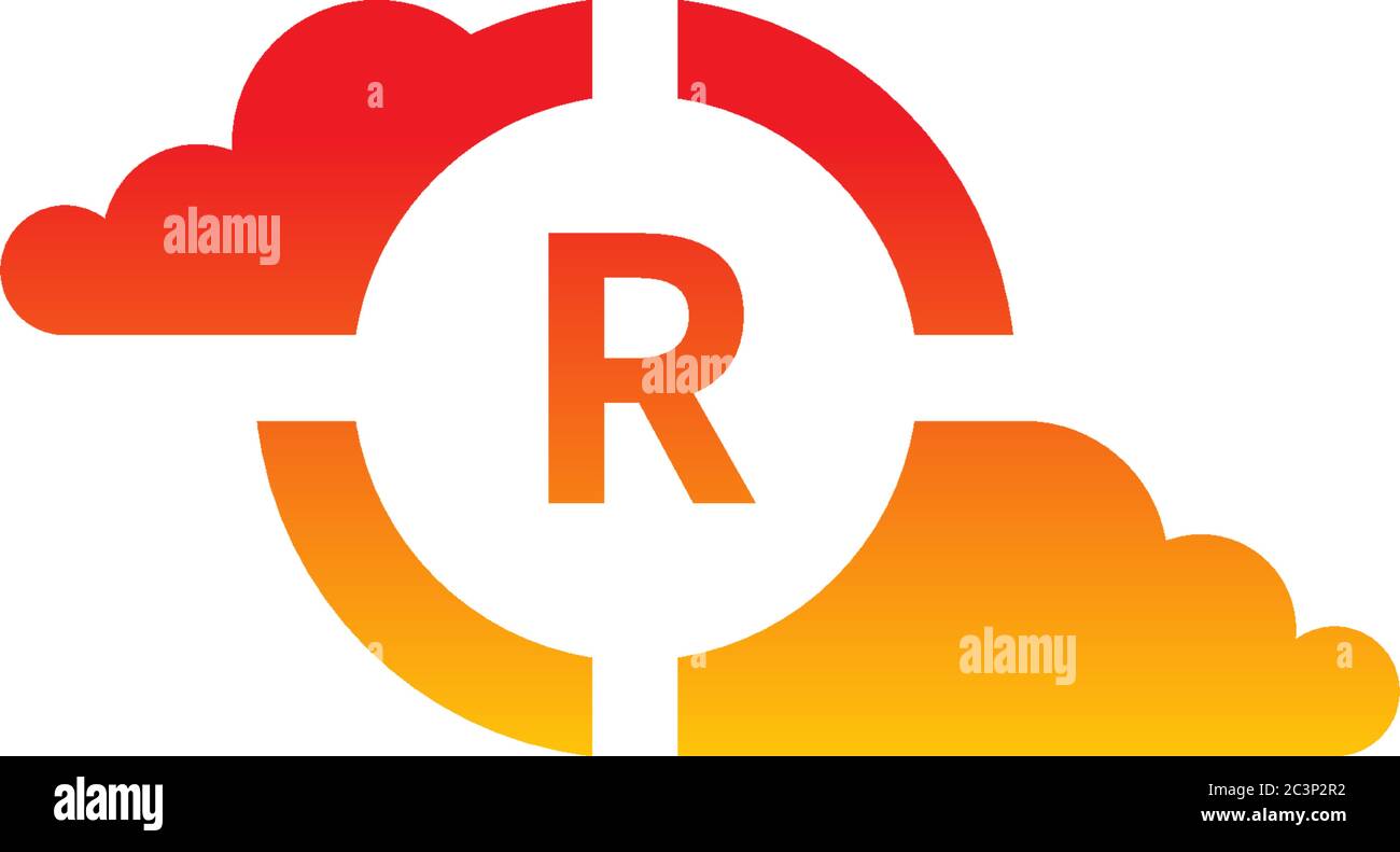 Circle R logo letter design concept in gradient colors illustration ...