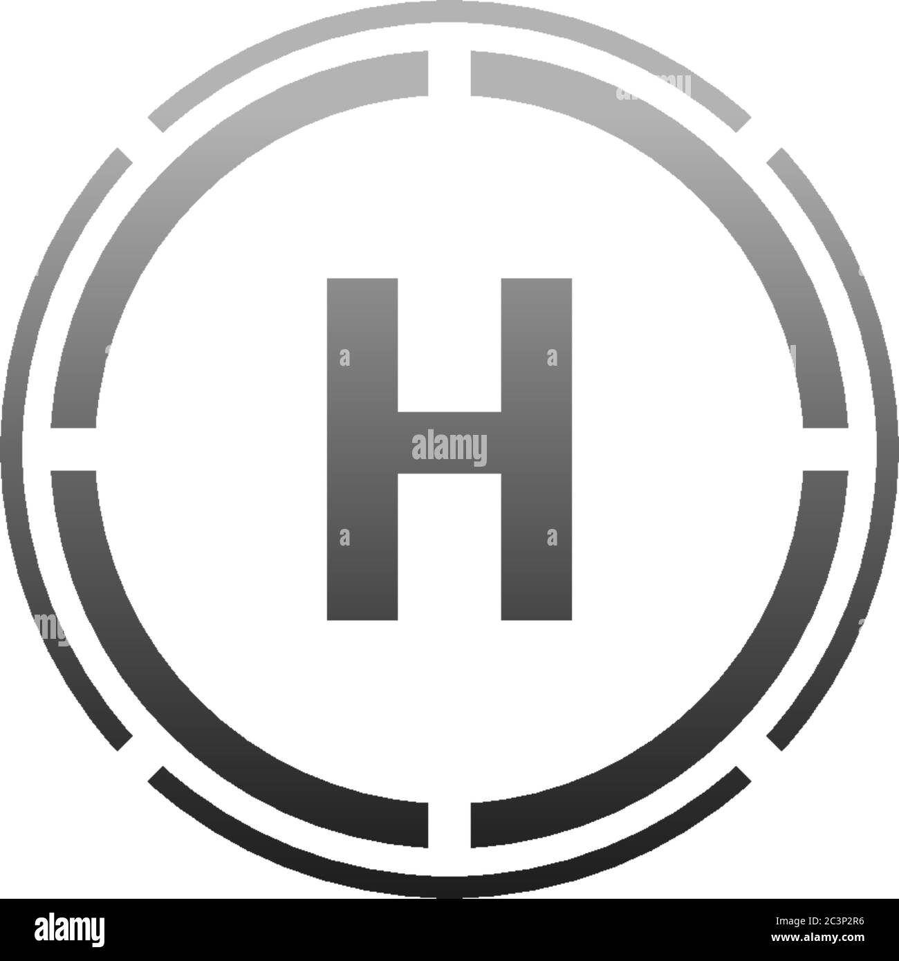 Circle H logo letter design concept in gradient colors illustration ...