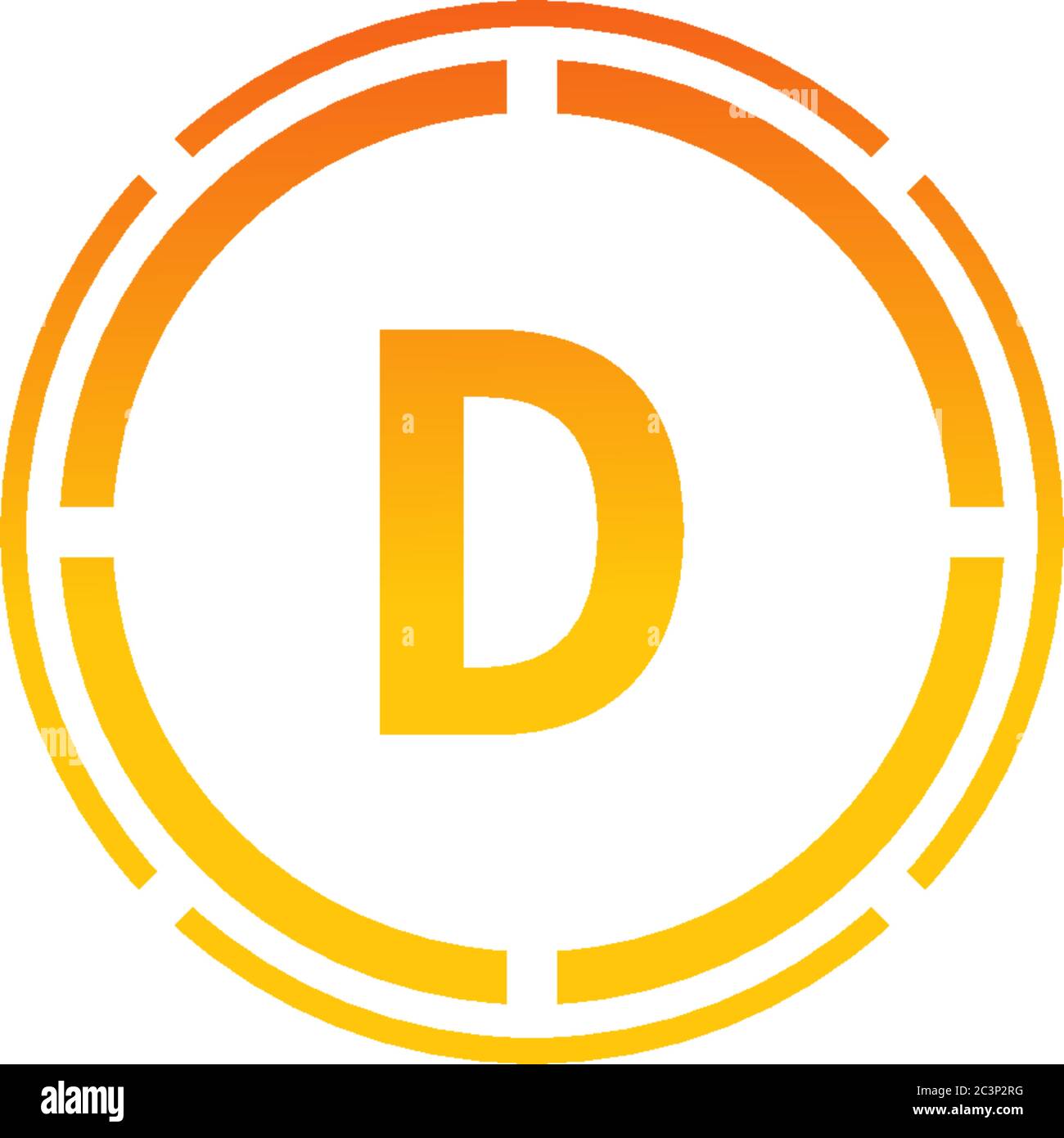 Circle D logo letter design concept in gradient colors illustration ...