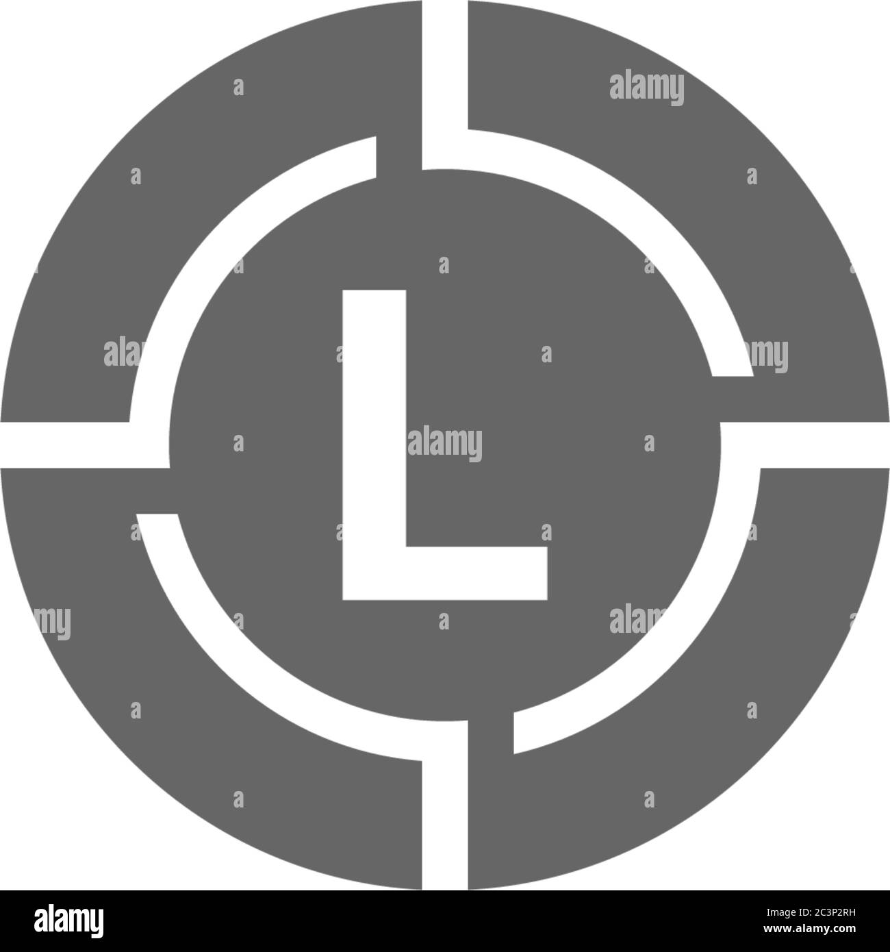 Modern circle shot minimalist L logo letter creative design concept ...