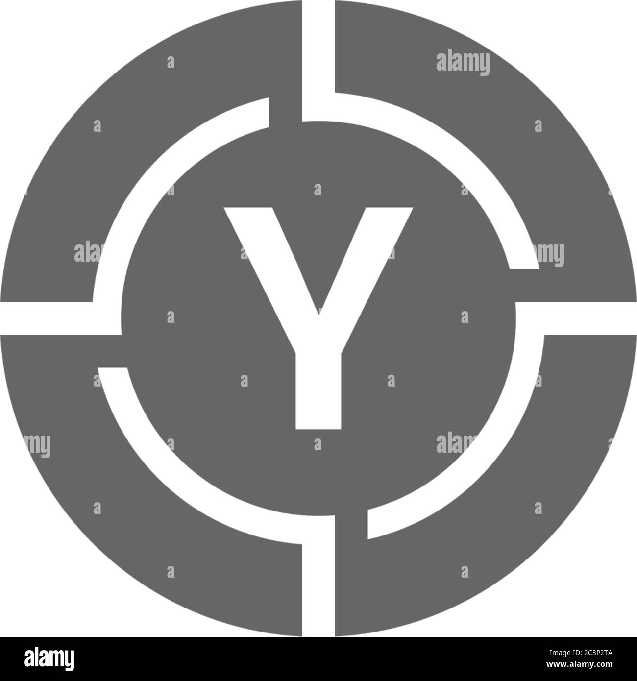Modern circle shot minimalist Y logo letter creative design concept ...