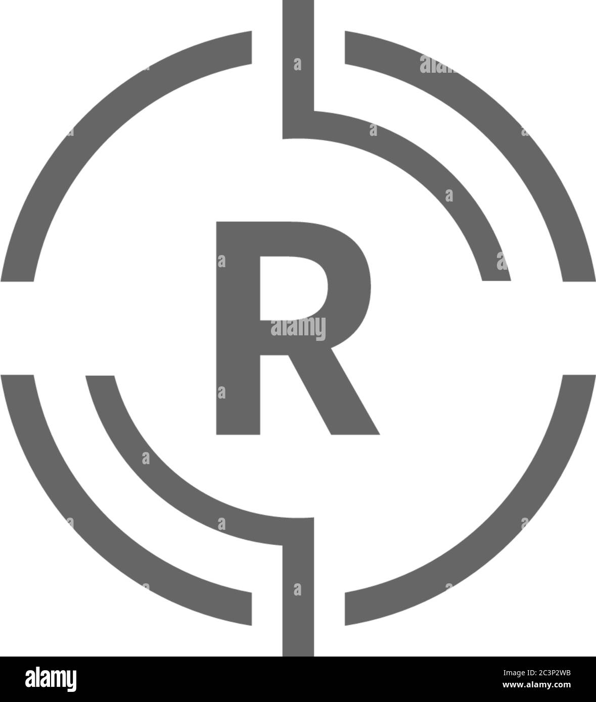 Modern circle shot minimalist R logo letter creative design concept ...