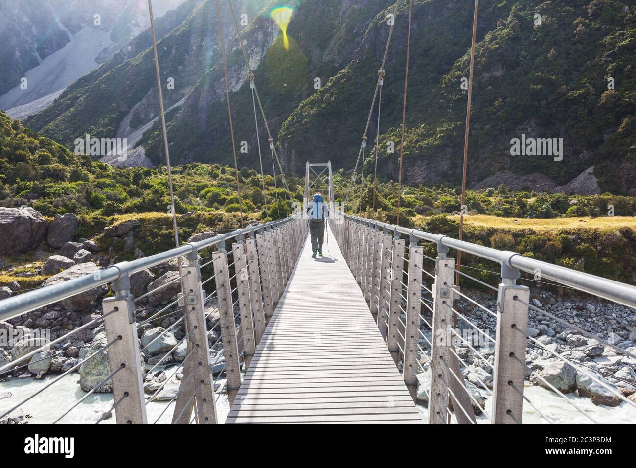 Hiking and tramping in New Zealand. Travel and adventure concept Stock ...
