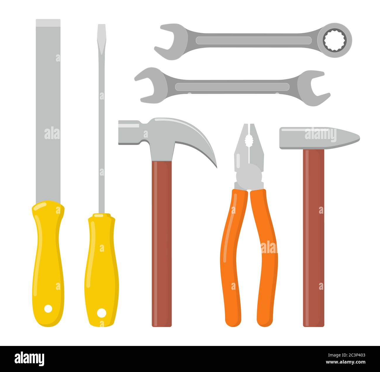 Collection of working tools. Repair and construction tools icon set ...