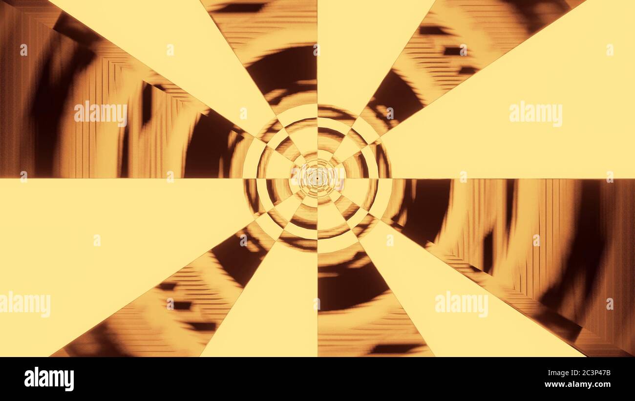 3D rendering of an abstract illustration of geometric shapes with brown ...