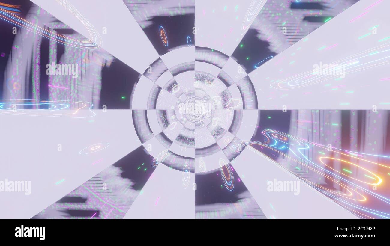 3D rendering of an abstract illustration of geometric shapes with ...