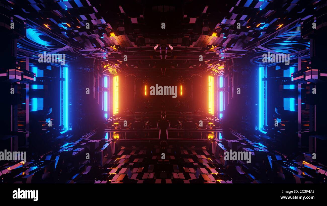 3D rendering of an abstract illustration of geometric shapes with ...