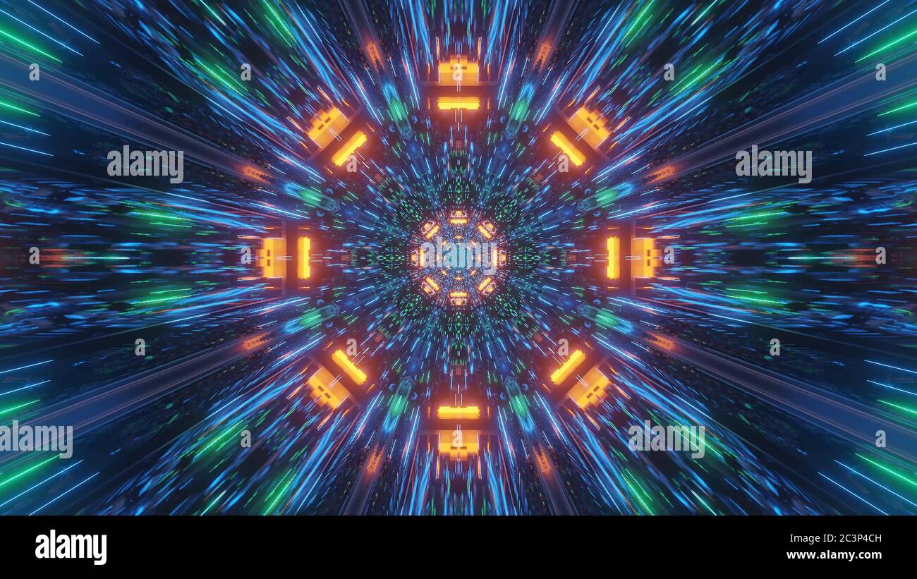 3D rendering of an abstract illustration of geometric shapes with ...