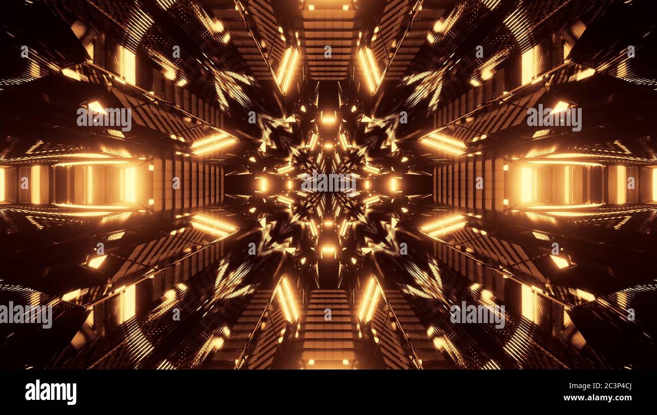 3D rendering of an abstract illustration of geometric shapes with ...