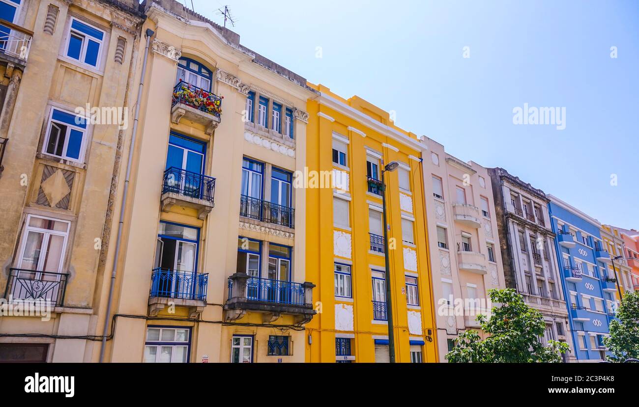 The colorful buildings of Lisbon Stock Photo - Alamy