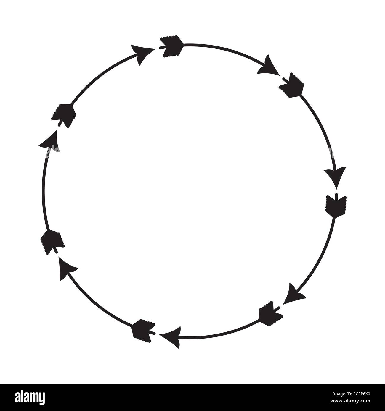 Circle Arrow, Arrow monogram frame vector illustration Stock Vector ...