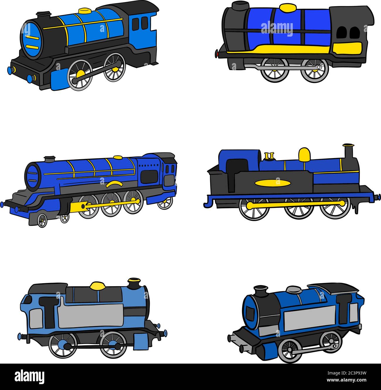 Cartoon Steam Trains