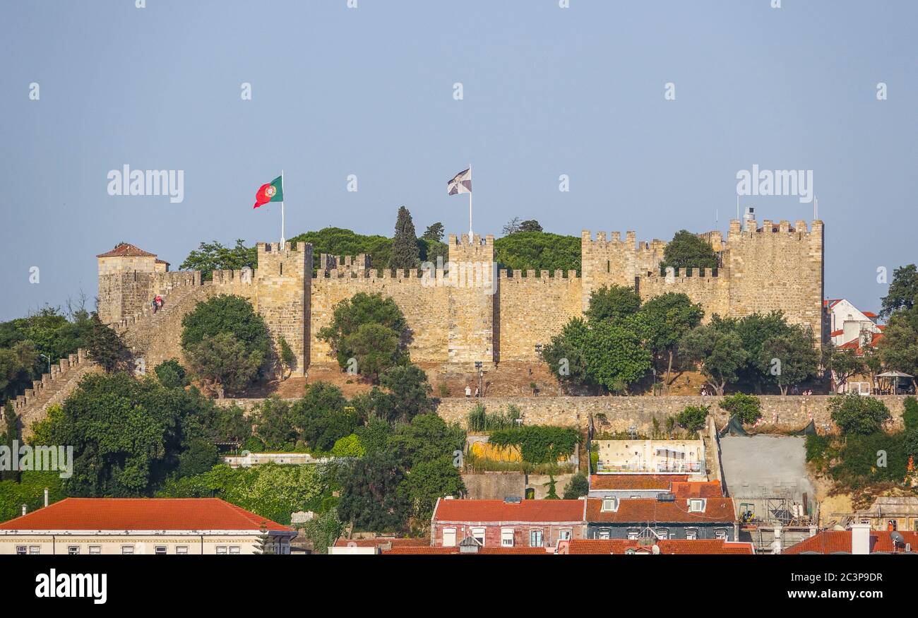 Saint George´s Castle on the hill of Alfama in Lisbon Stock Photo - Alamy
