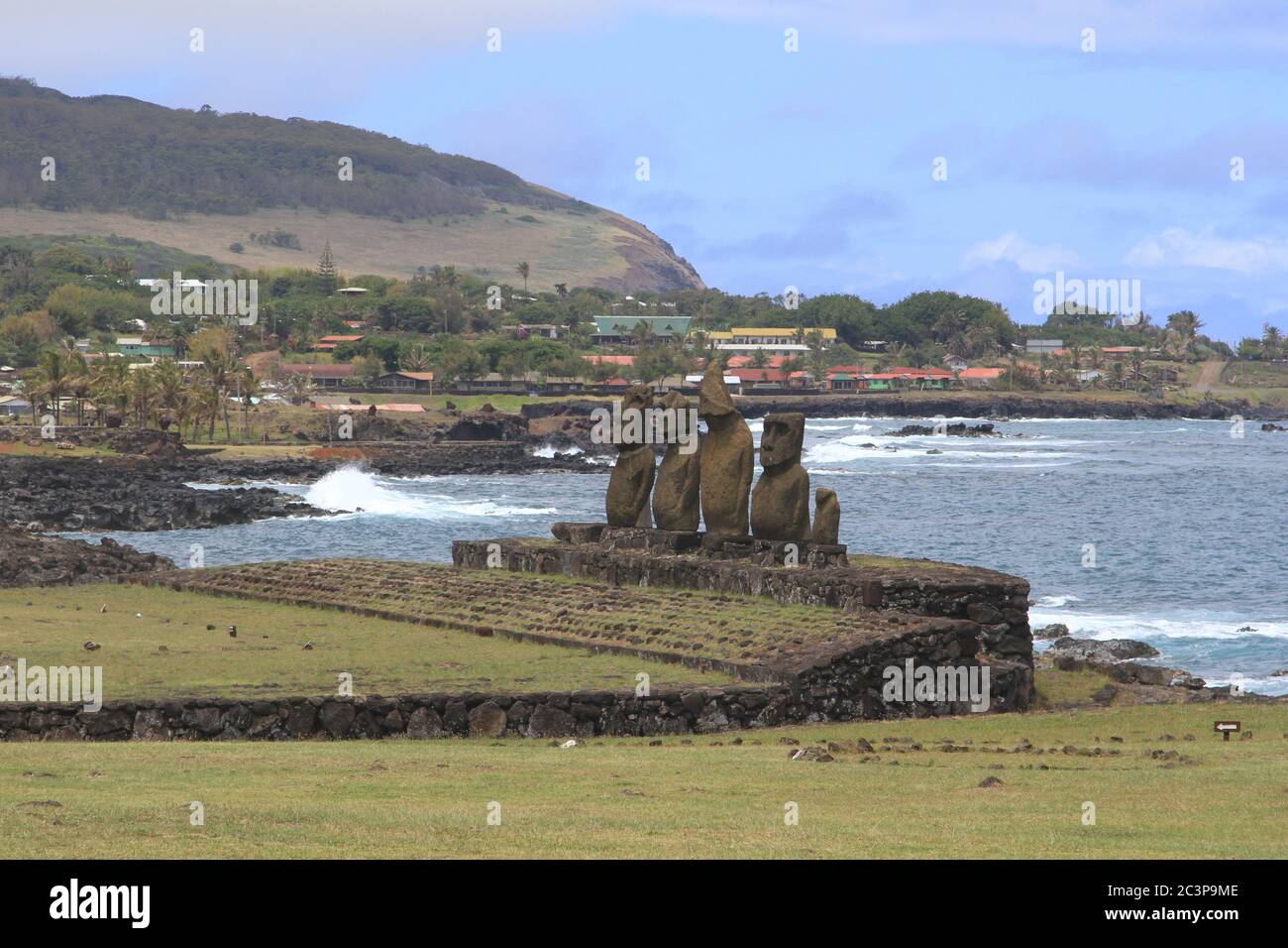 Easter Island moai near Hanga Roa town Stock Photo - Alamy
