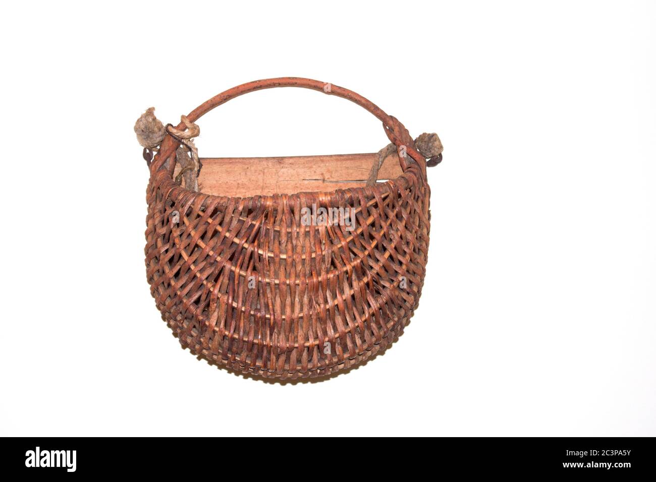 Closeup shot of a wooden old bag on an isolated white background Stock ...