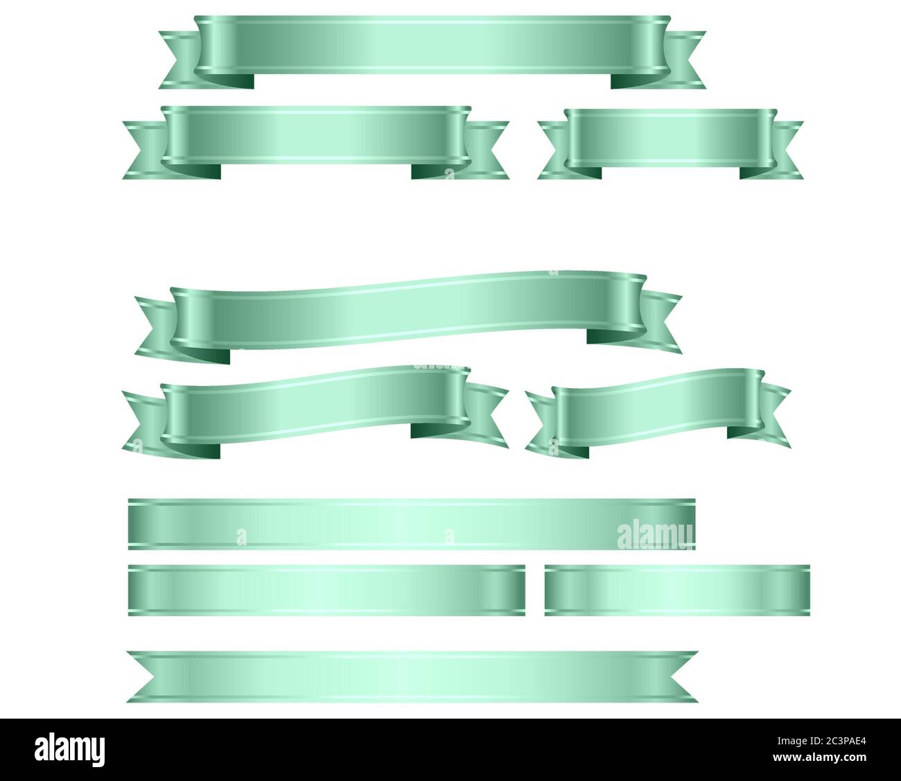 An illustration of turquoise colored ribbons with different lengths and ...