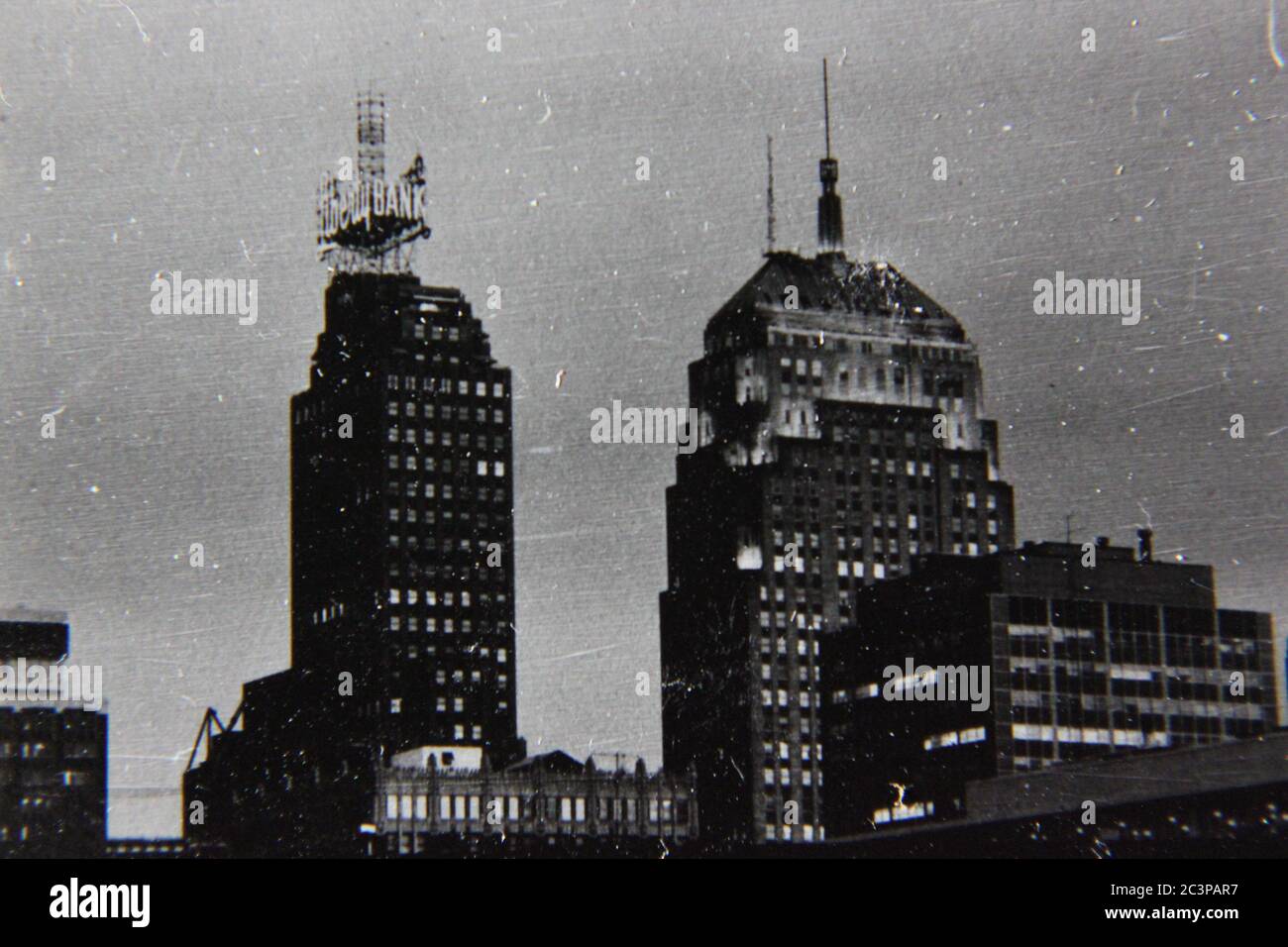 Fine 70s vintage black and white extreme photography of tall buildings ...