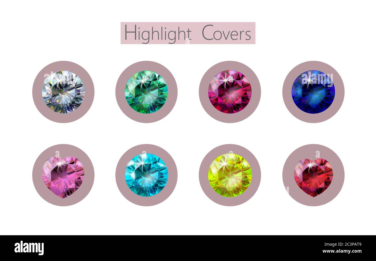 3D realistic romantic emerald sapphire diamond gem social media cover ...