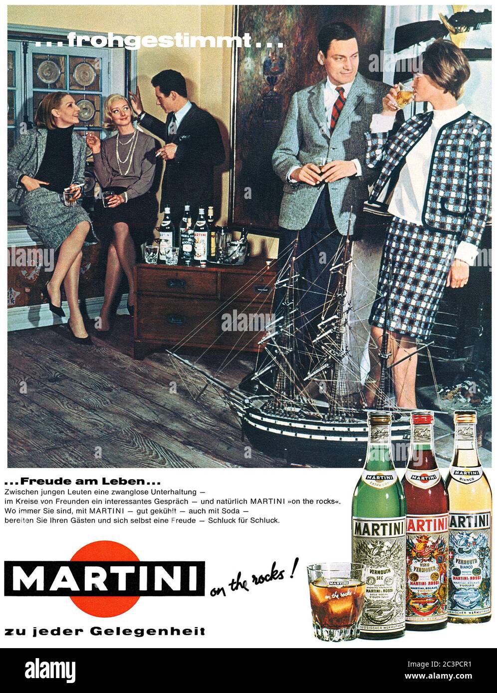 1964 German advertisement for Martini vermouth Stock Photo - Alamy