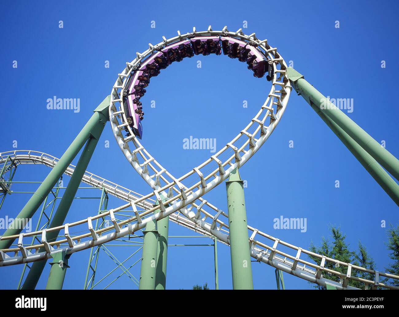 Corkscrew rollercoaster ride at gardaland resort theme park pesc hi-res ...